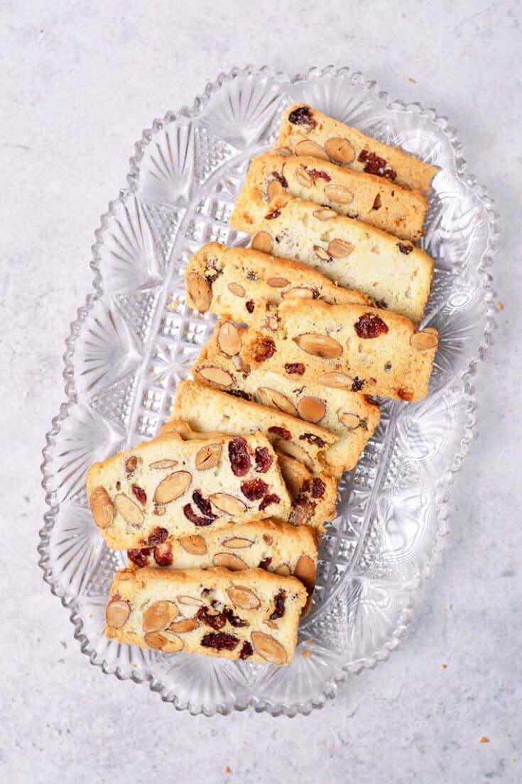 Thin Almond Cranberry Biscotti (Dairy-Free) - Jaja Bakes - jajabakes.com