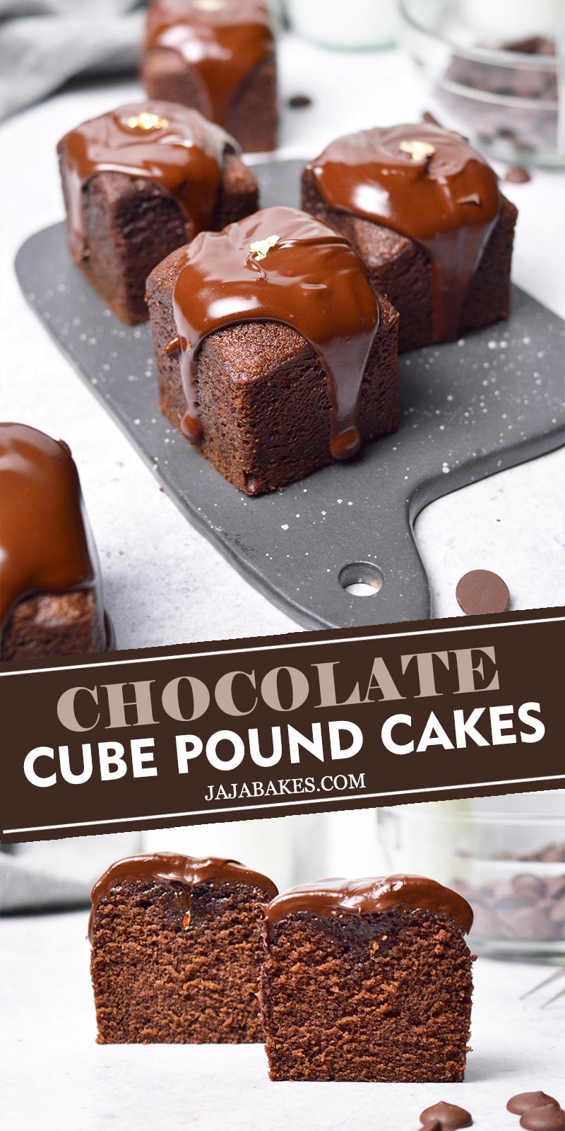 Chocolate Cube Pound Cakes - Jaja Bakes - jajabakes.com