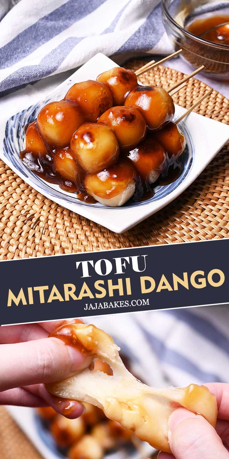 Tofu Mitarashi Dango - Jaja Bakes