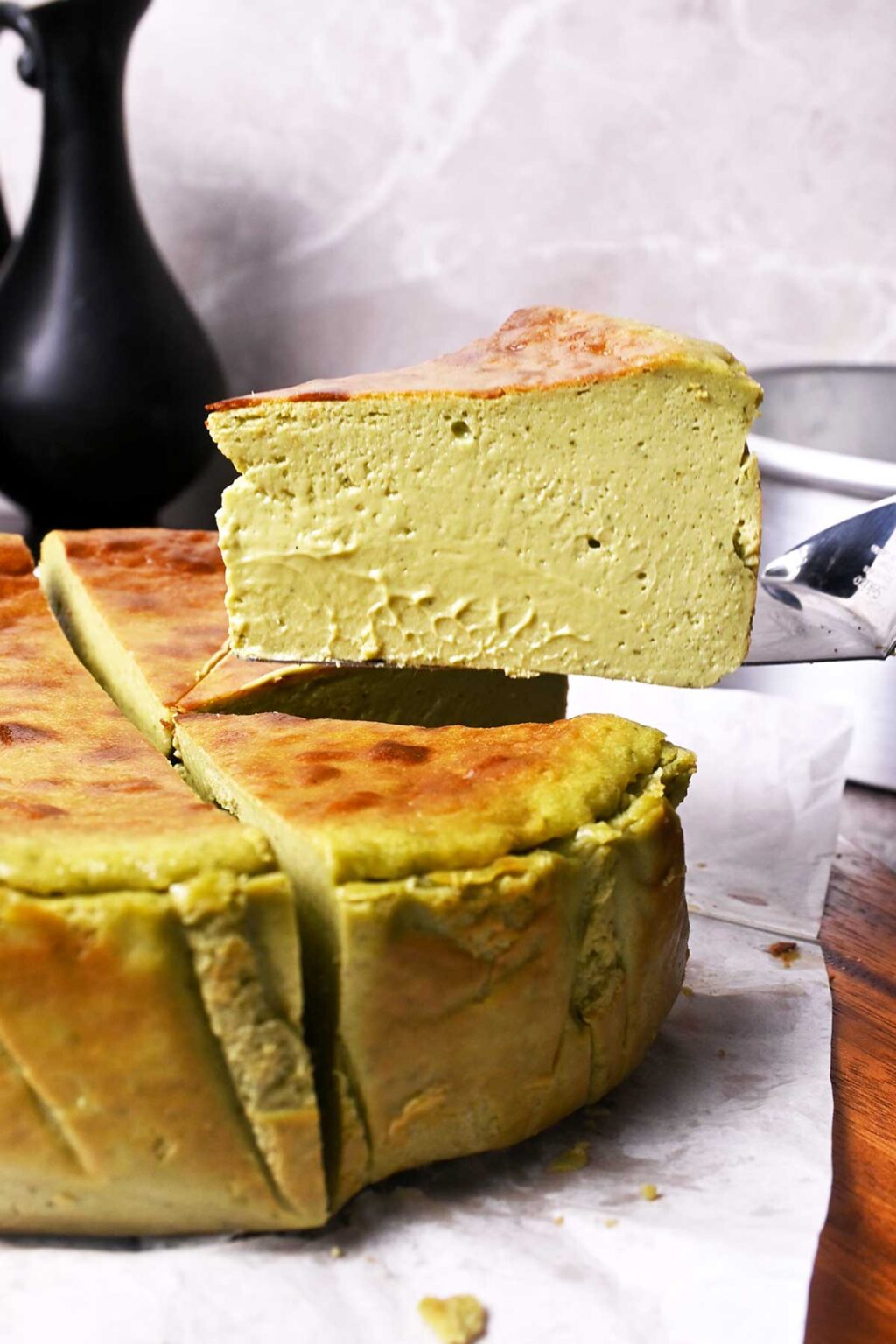 Matcha Basque Cheesecake - Jaja Bakes